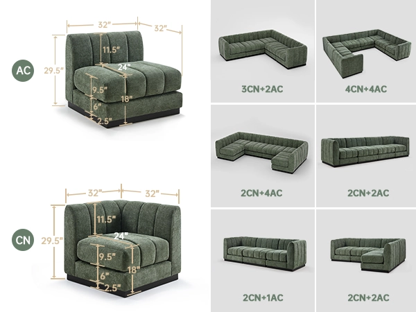 1 Piece Chenille Fabric DIY Modular Sofa Seat