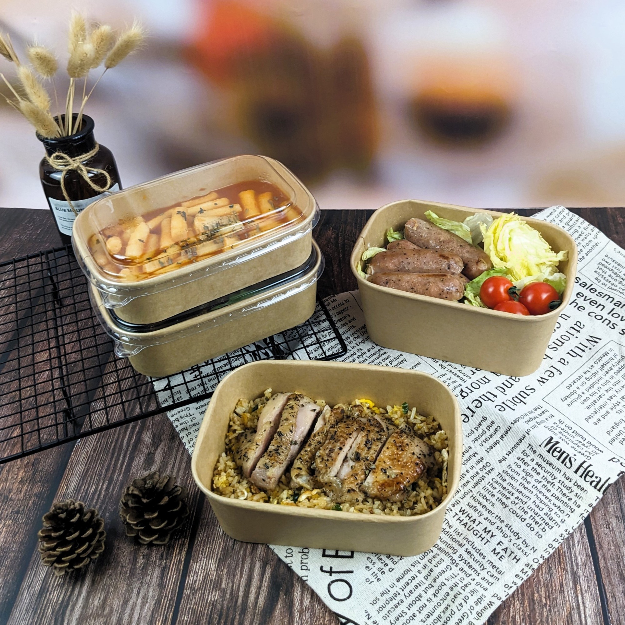 500ml rectangle kraft paper box