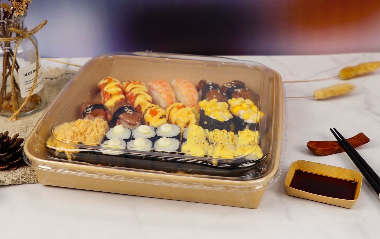 PH500 500ml Rectangle Kraft Paper Box