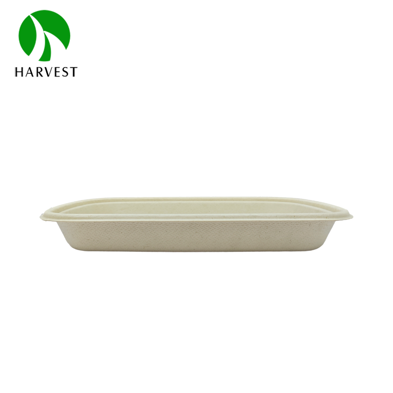 500ml Disposable food packing microwavable sugarcane bamboo plates,Pulp ...