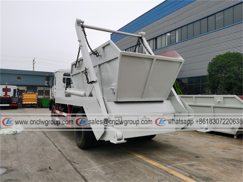 Dongfeng brand new 7.5 tons swing arm garbage bin roll arm waste box ...