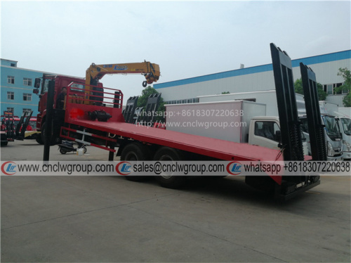 SHACMAN 10 wheeler self loader front lifting jack flatbed truck for ...