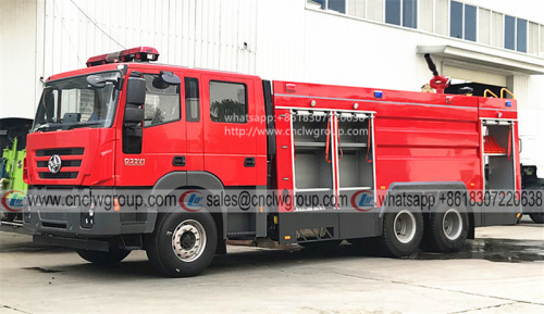 China IVECO Hongyan 10 wheel 6 ton pure dry chemical powder fire engine ...