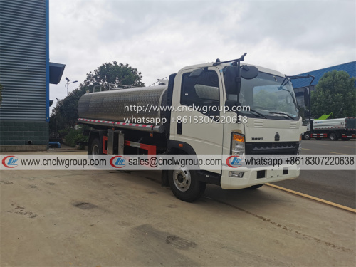 Sinotruk HOWO 8kl 8m3 Stainless Steel 304 drinking water tanker carrier ...