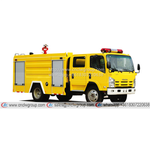 ISUZU FRR Fire Engine 4000 liter Water Tanker Lemon Yellow Color Foam ...