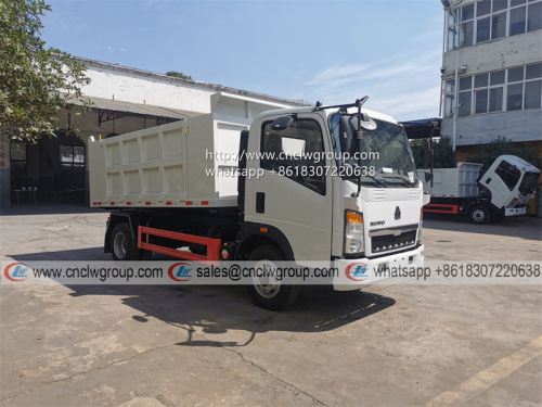 Sinotruk HOWO Euro2 5 ton self dump truck garbage tipper dumper truck ...