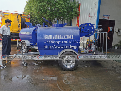 1000L 1500L 2000L mini sewer cleaning water tanker trailer tow bar type ...