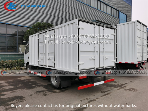 Hot sale Dongfeng 5 ton 14ft box cargo truck closed van lorry for sale