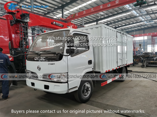 Hot sale Dongfeng 5 ton 14ft box cargo truck closed van lorry for sale