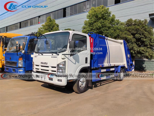 Brand new ISUZU KV600 8cbm garbage compactor truck 6w self loading garbage compacted trucks