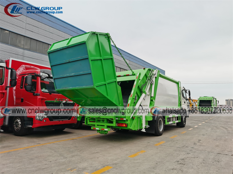 FOTON ETX 15m3 Garbage Compactor Truck with Swing Arm for 5cbm Garbage Box