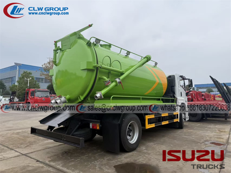 ISUZU GIGA FTR 10m3 12m3 vacuum sewage septic tanker truck for empty ...