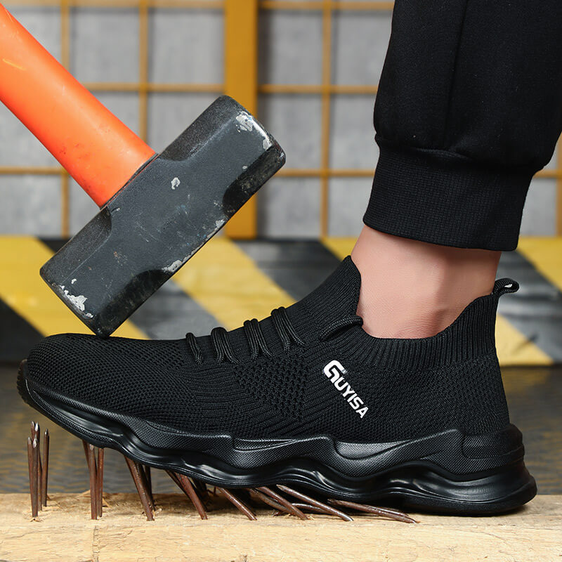 Suede and Mesh Breathable Stylish Steel Toe Safety Shoes