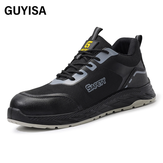 GUYISA New black casual series qualified plastic toe cap Kevlar sole ...