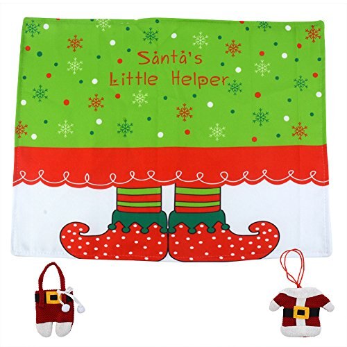2Sets of Christmas New Elves Table Mat With Cutlery Holder Dinning Room ...