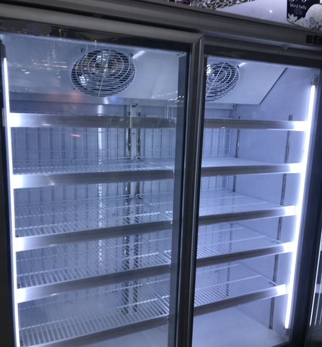 commercial counter top fridge,double door fridge with screen,display ...