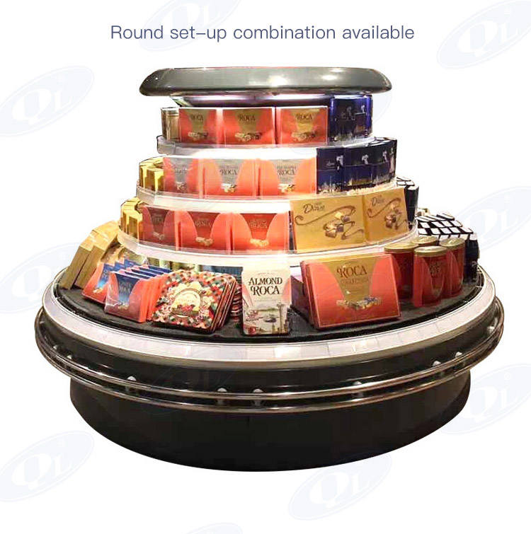 open round shape display fridge