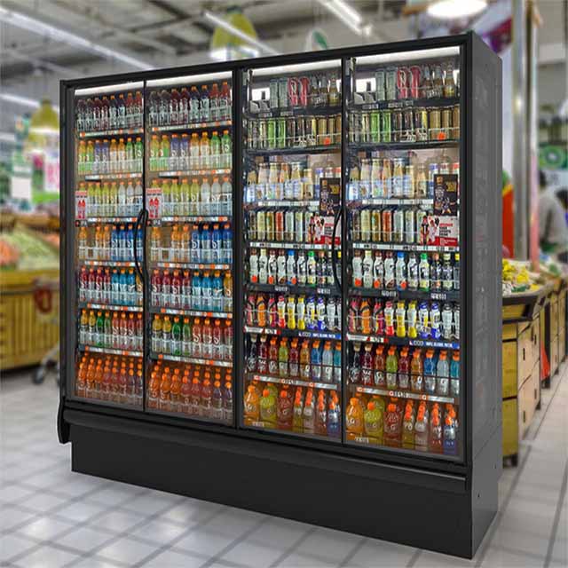 cold drink display refrigerator glass door display freezer vertical ...