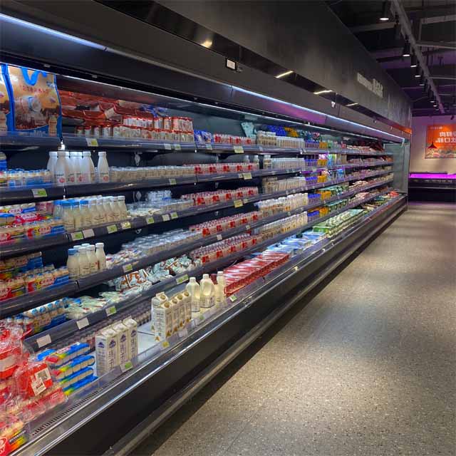 commercial open produce fridge shelf refrigerated display freezer ...