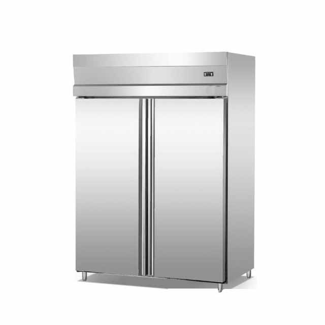 two section commercial kitchen fridge two solid doors reach in freezer ...