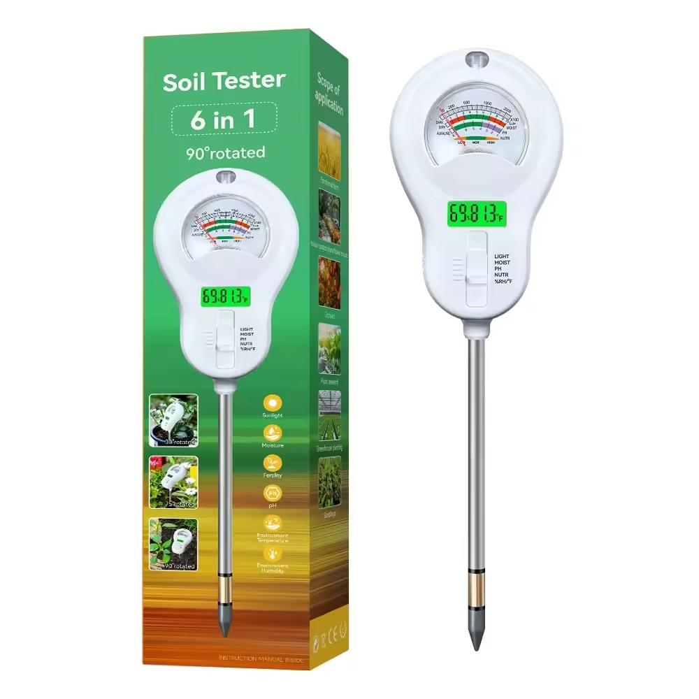 ST-09 Smart 6-in-1 Soil Moisture Meter for Gardening - Portable PH ...