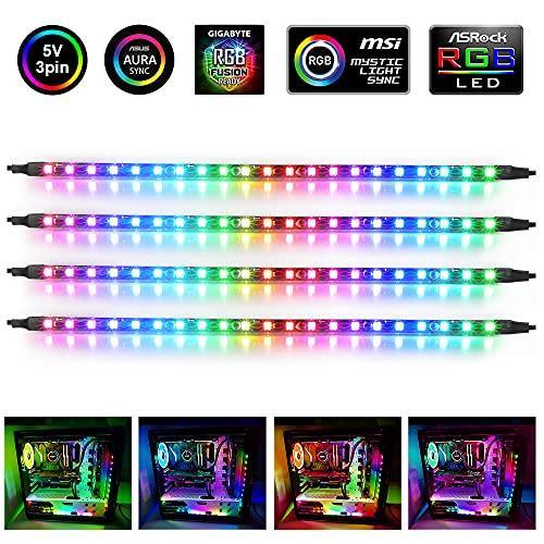 Addressable RGB PC LED Strip Lights with 5V 3Pin RGB Header, 4PCS ...