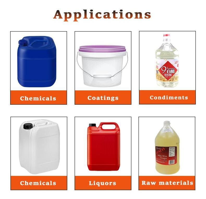Big round plastic bottles container cans barrel sticker automatic ...