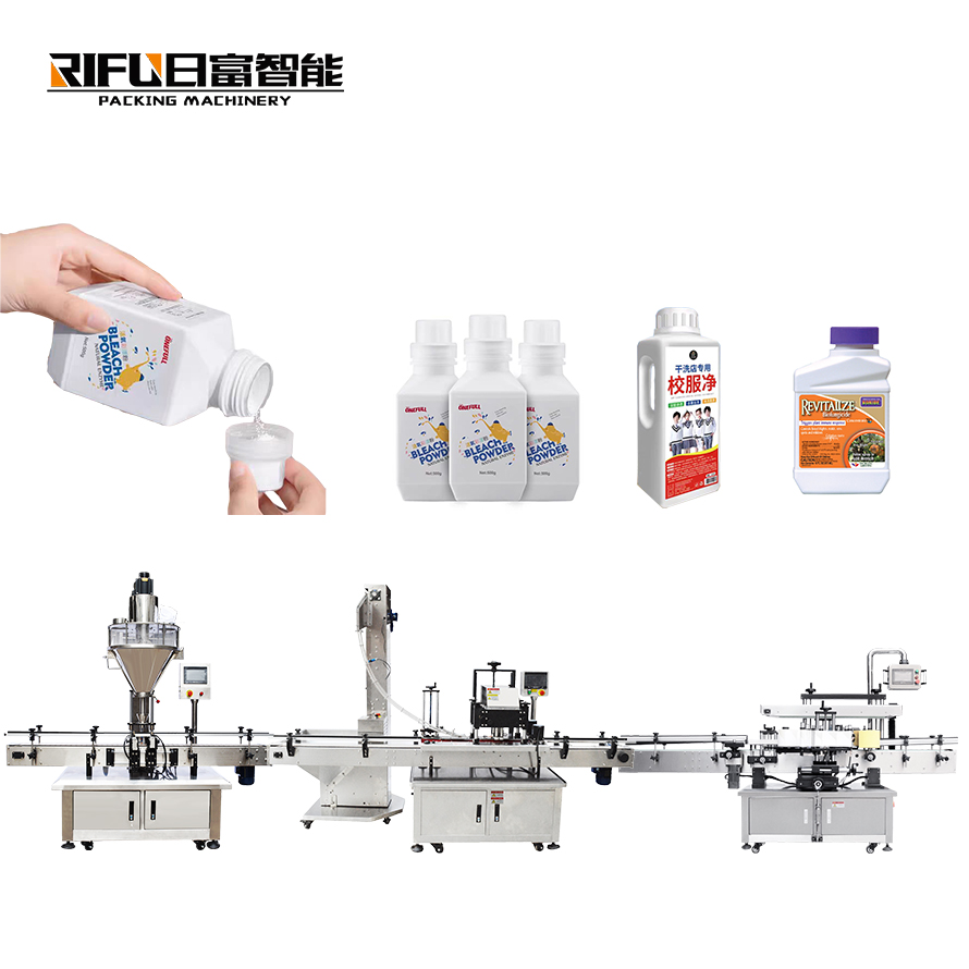 Automatic Bleaching Powder Filling Capping Labeling Production Line