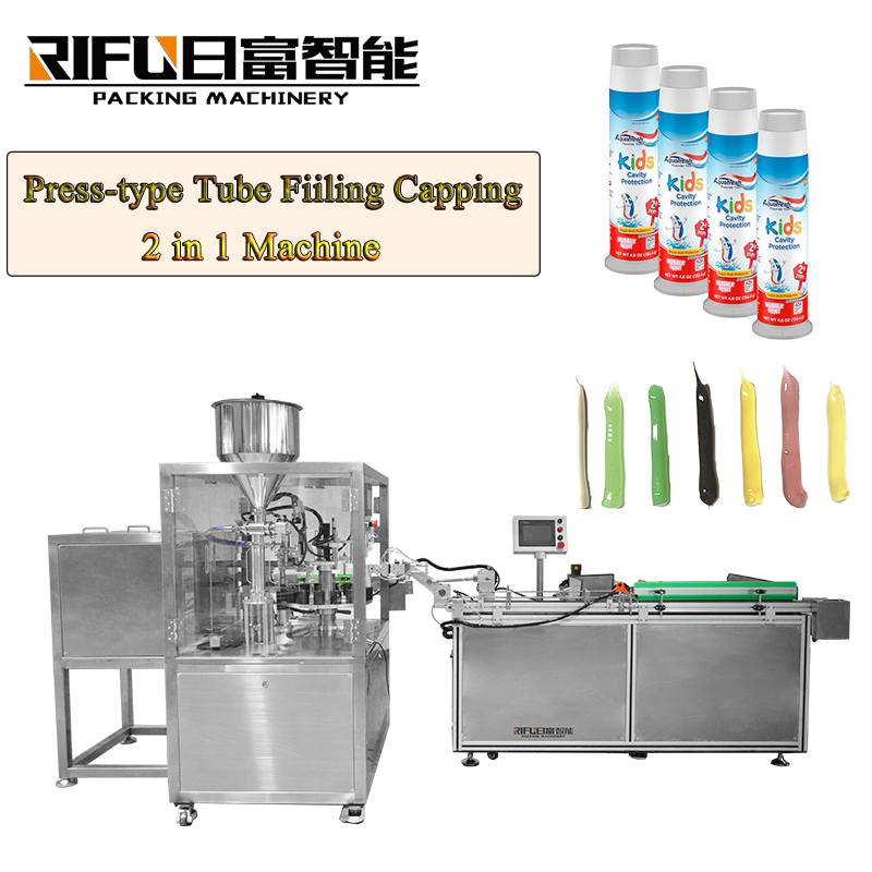 Automatic Press-type Tube Toothpaste Filling Capping 2 in 1 Machine