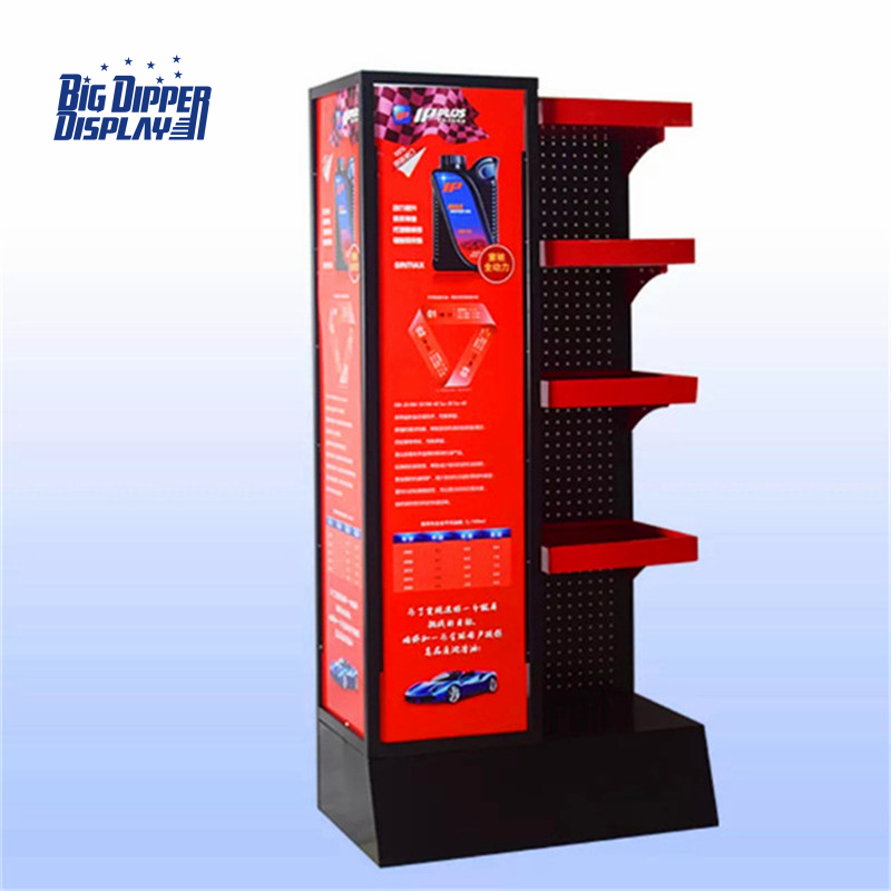 BDD-OL08 floor standing metal motor car engine oil display rack