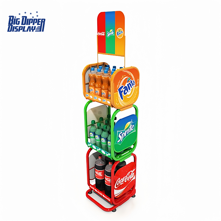 WB54 Retail Beverage Merchandisers Customized Soft Drink Display Metal ...