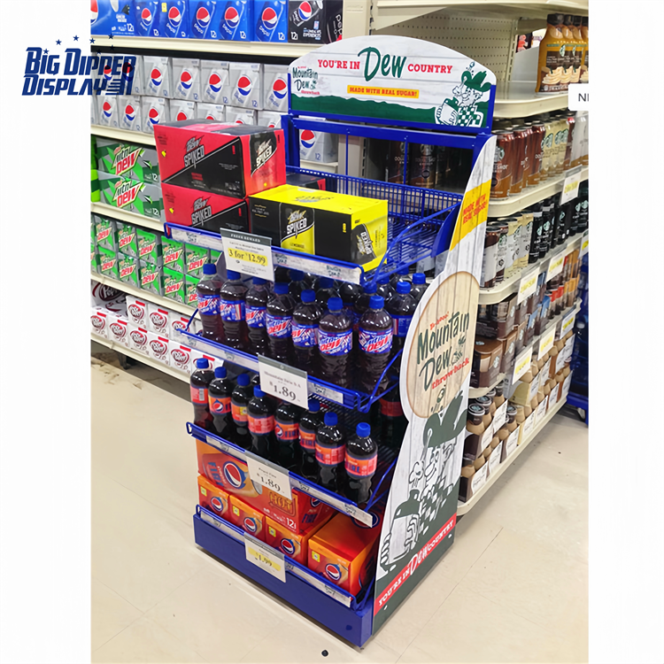 WB61 Custom Supermarket Energy Drink Display Rack Beer Stand Soda Drink ...