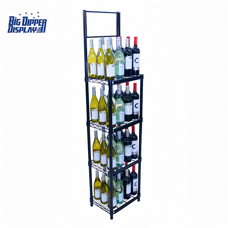 WB12 Customized Metal Wine Display Rack alcohol Water Cola Beer ...