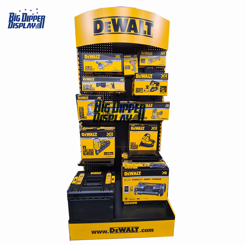 Heavy Duty Display Stand Rack For Tools With Stable Pegboard Design