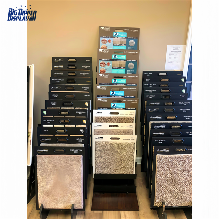 BDD-WF17 high quality wood flooring display rack laminate tile metal ...