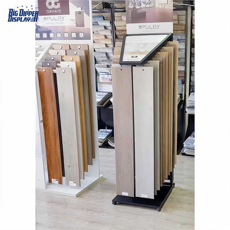 BDD-WF34 wood flooring display racks metal tiles shelf laminate ...