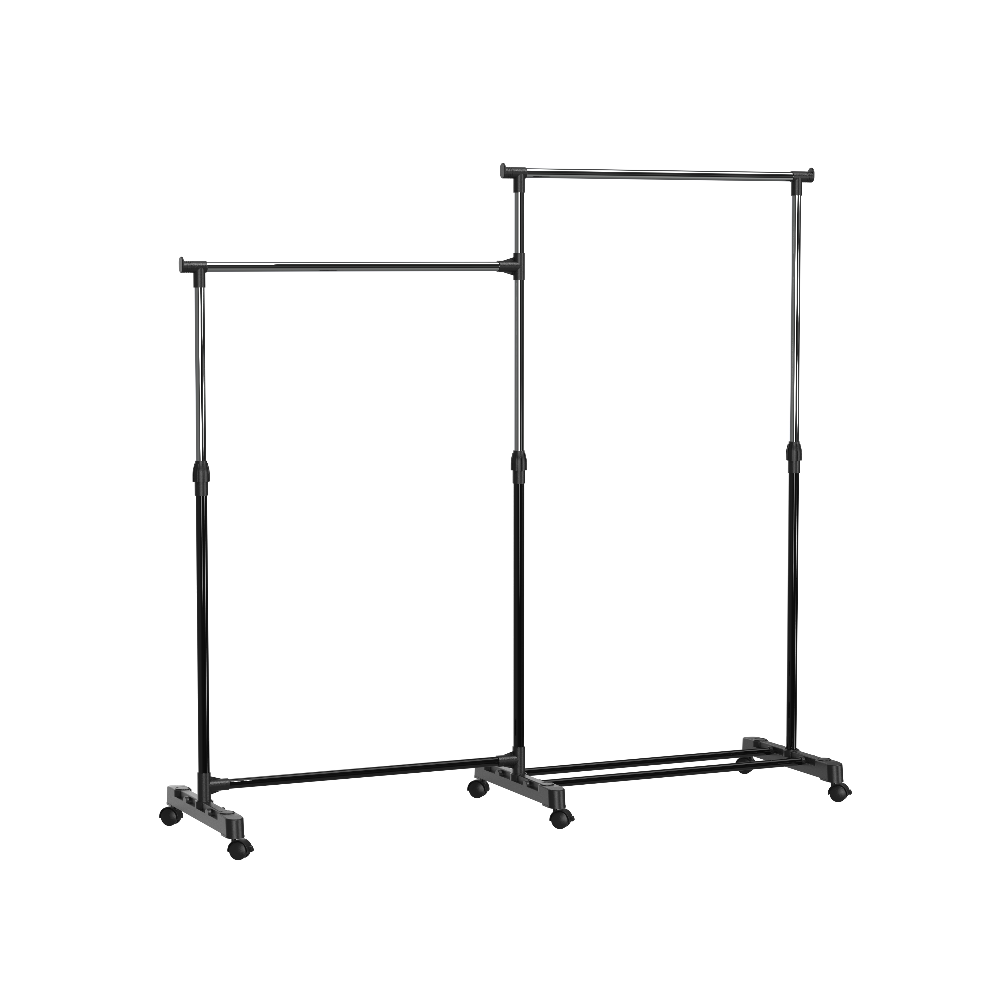 Adjustable Double Rail Garment Rack with Wheels,Garment Racks