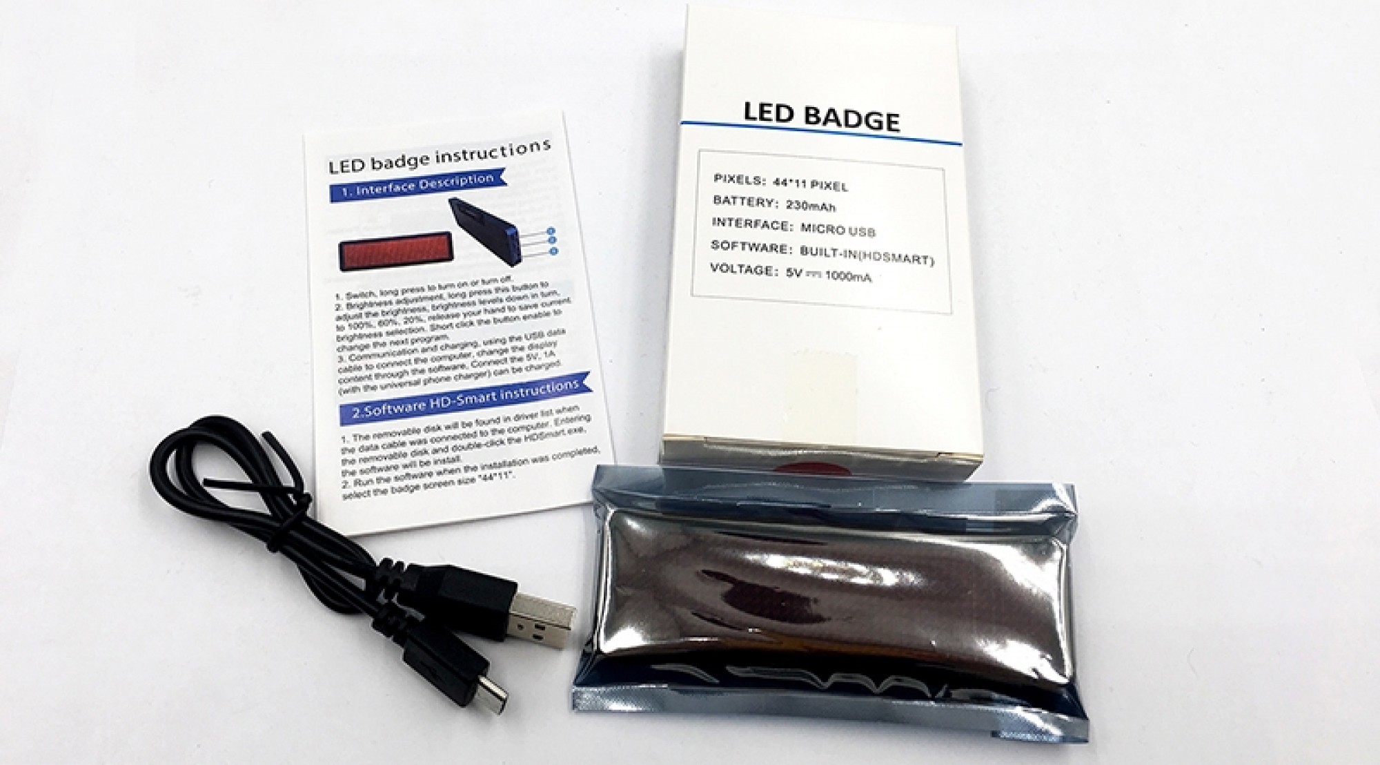 LED Name Badges Mini LED Screen Built-in Lithium Battery