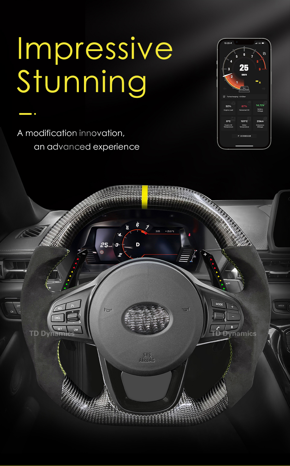 TDD Smart Paddle Shifter for toyota supra A90 MKV carbon fiber