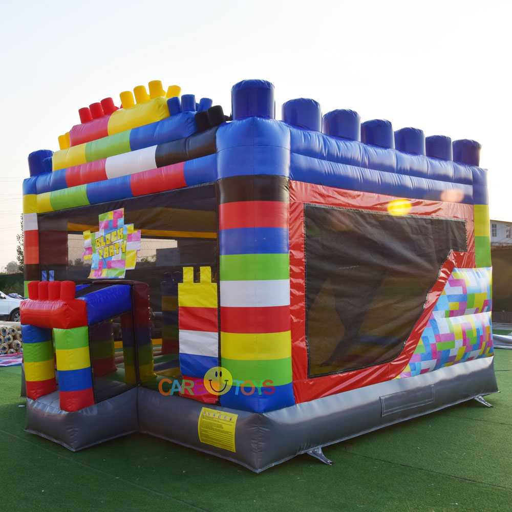 Building Block Bounce house with slide combo for sale China factory ...