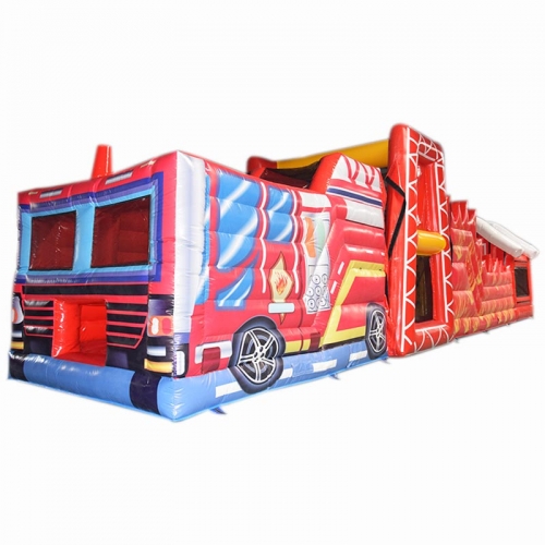 Fire engine inflatable obstacle course for sale - China factory ...