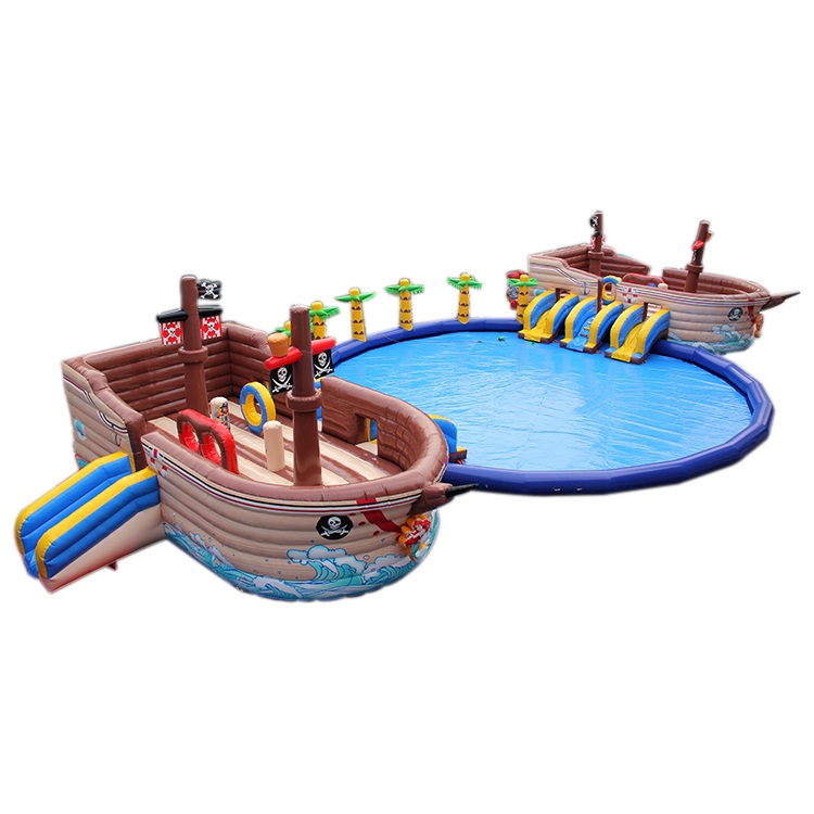 Giant Pirate Ship Inflatable pool water park for sale China factory ...