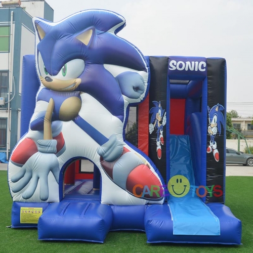 sonic theme bounce house with slide inflatable combo
