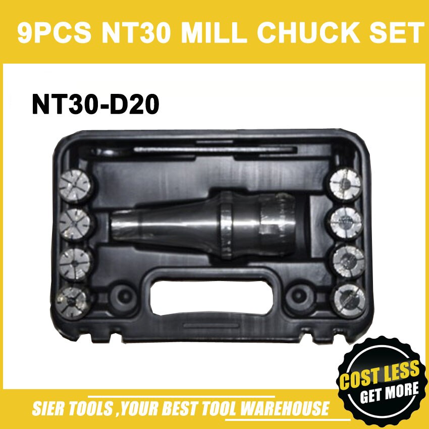9pcs Mill Chuk Set/NT30-D20 Mill Chuck Set/Max to 20mm chuck colloect ...