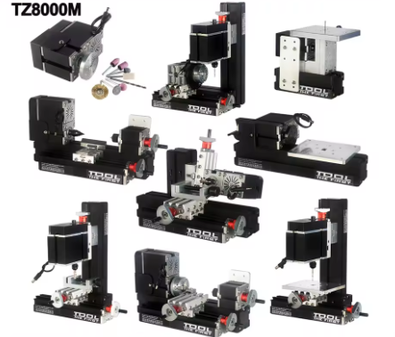 TZ8000M 60W Metal 8 in 1 Mini Lathe Kit/Big Power 12000rpm 8 in1 ...