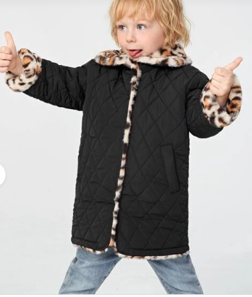 Leopard Print , quilted coat