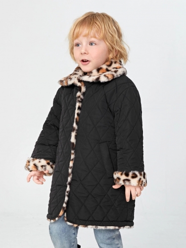 Leopard Print , quilted coat