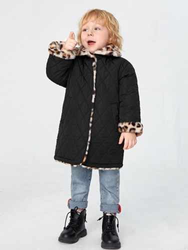 Leopard Print , quilted coat