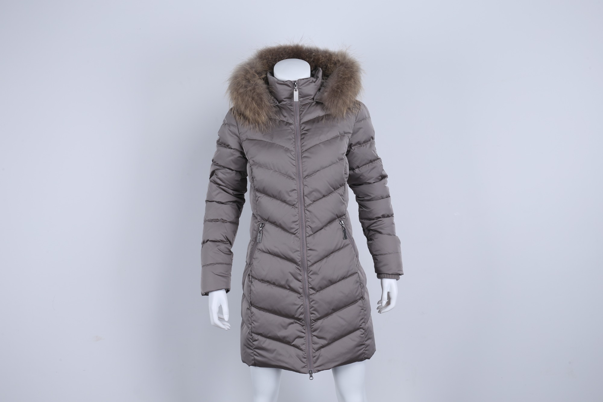 Real Fur Padded Coat,Women