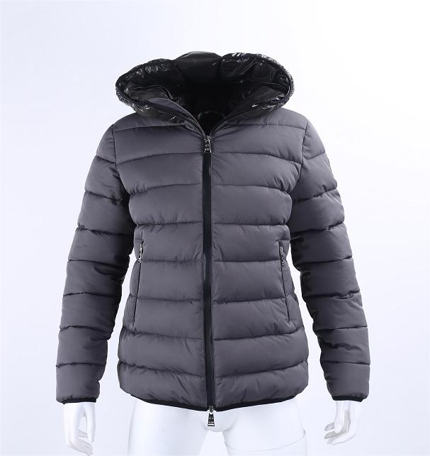 PADDED PUFFER LONG SLEEVE HOOD COAT,Women